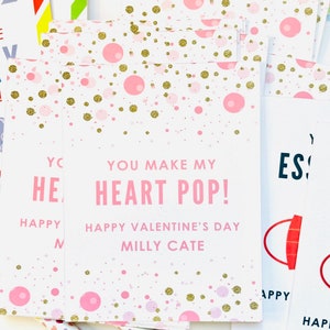 Valentine Cards for Kids You Make My Heart Pop Set of 12 - Etsy