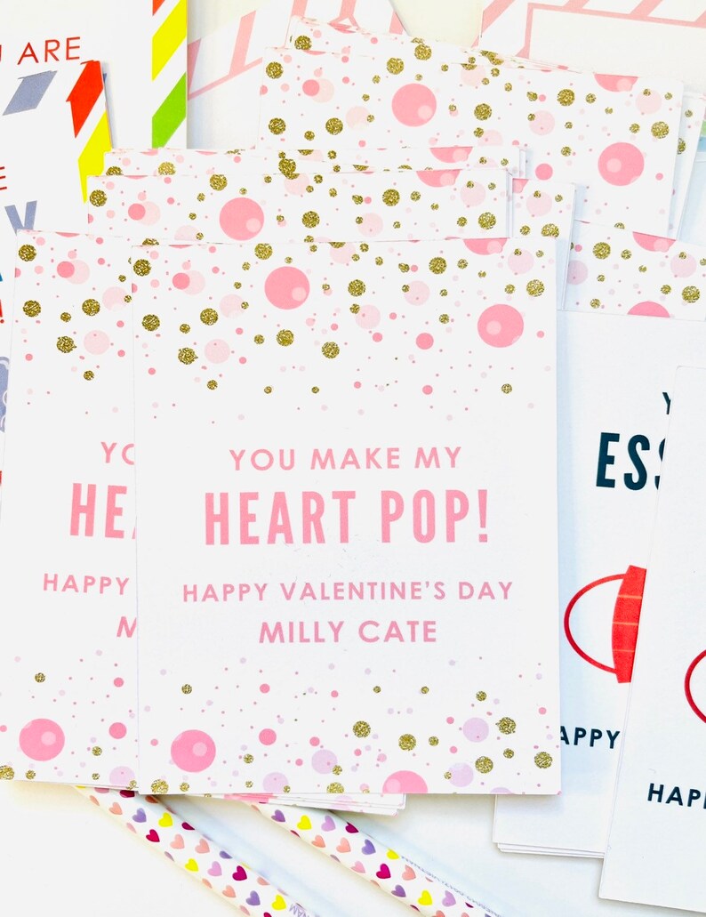 Valentine Cards for Kids You Make My Heart Pop Set of 12 - Etsy