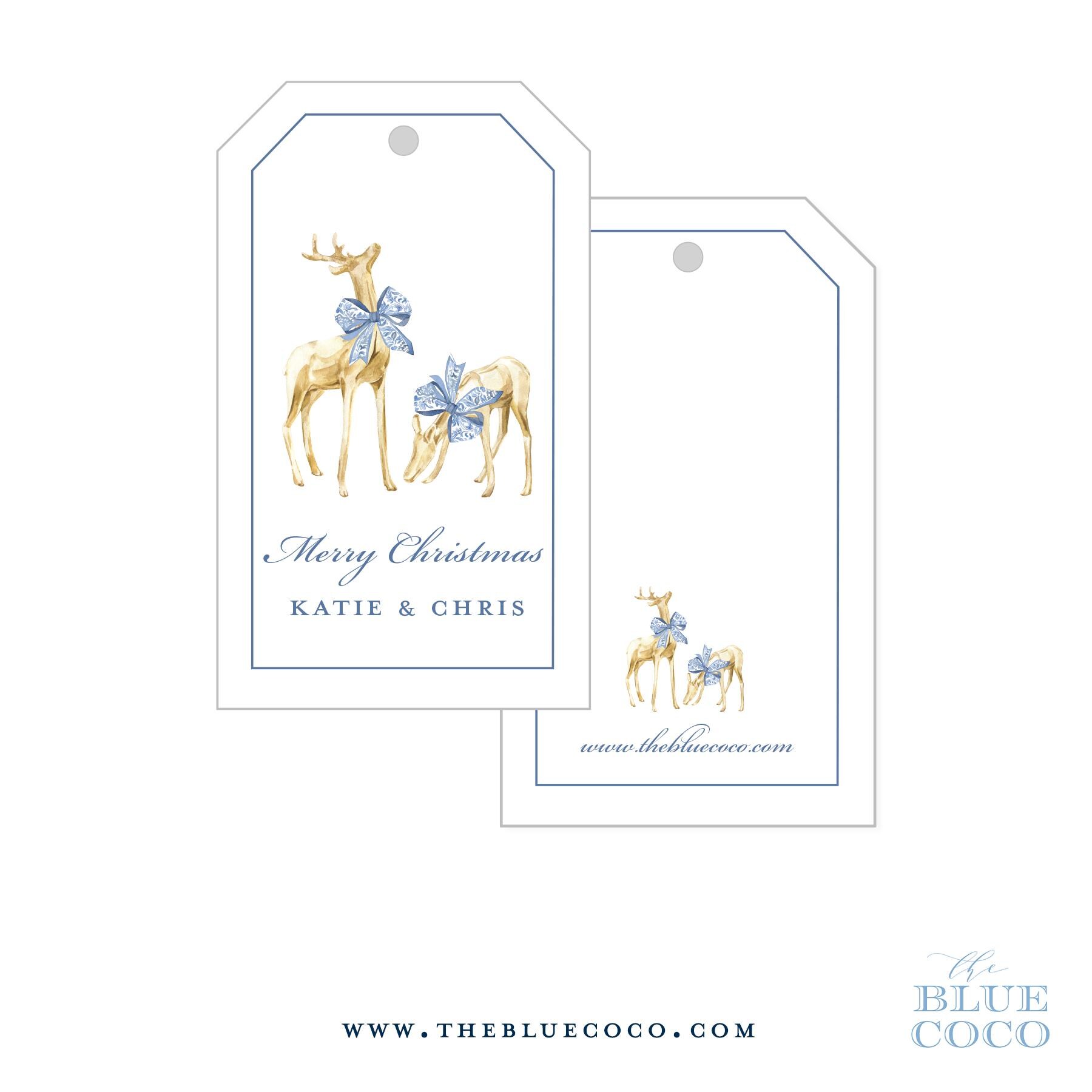 Reindeer Gift Tags | Set of 16 | Gold Reindeer - Etsy