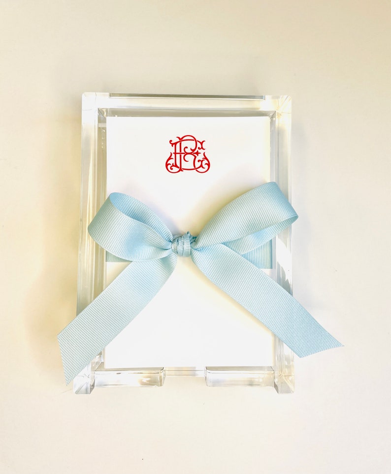 Two Letter Interlocking Monogram Notepad | Etsy