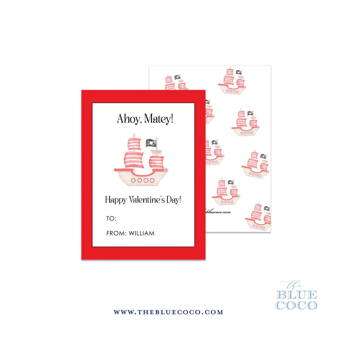 Valentine Cards • Ahoy, Matey! • Set of 10 - Etsy