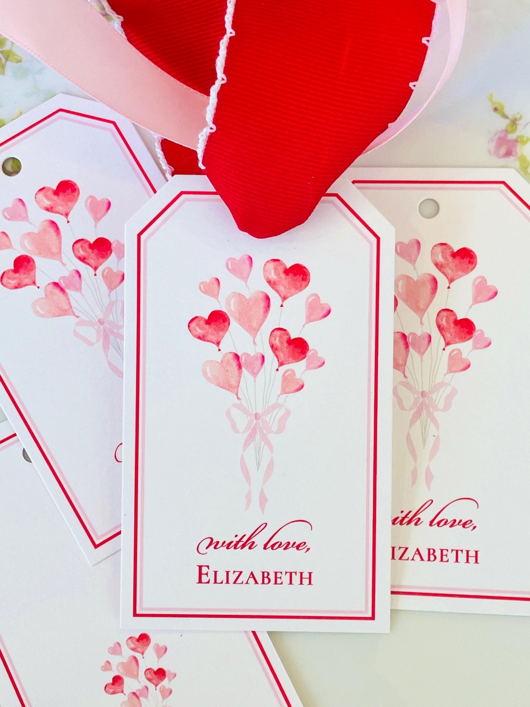 Heart Balloon Gift Tags | Set of 16 - Etsy