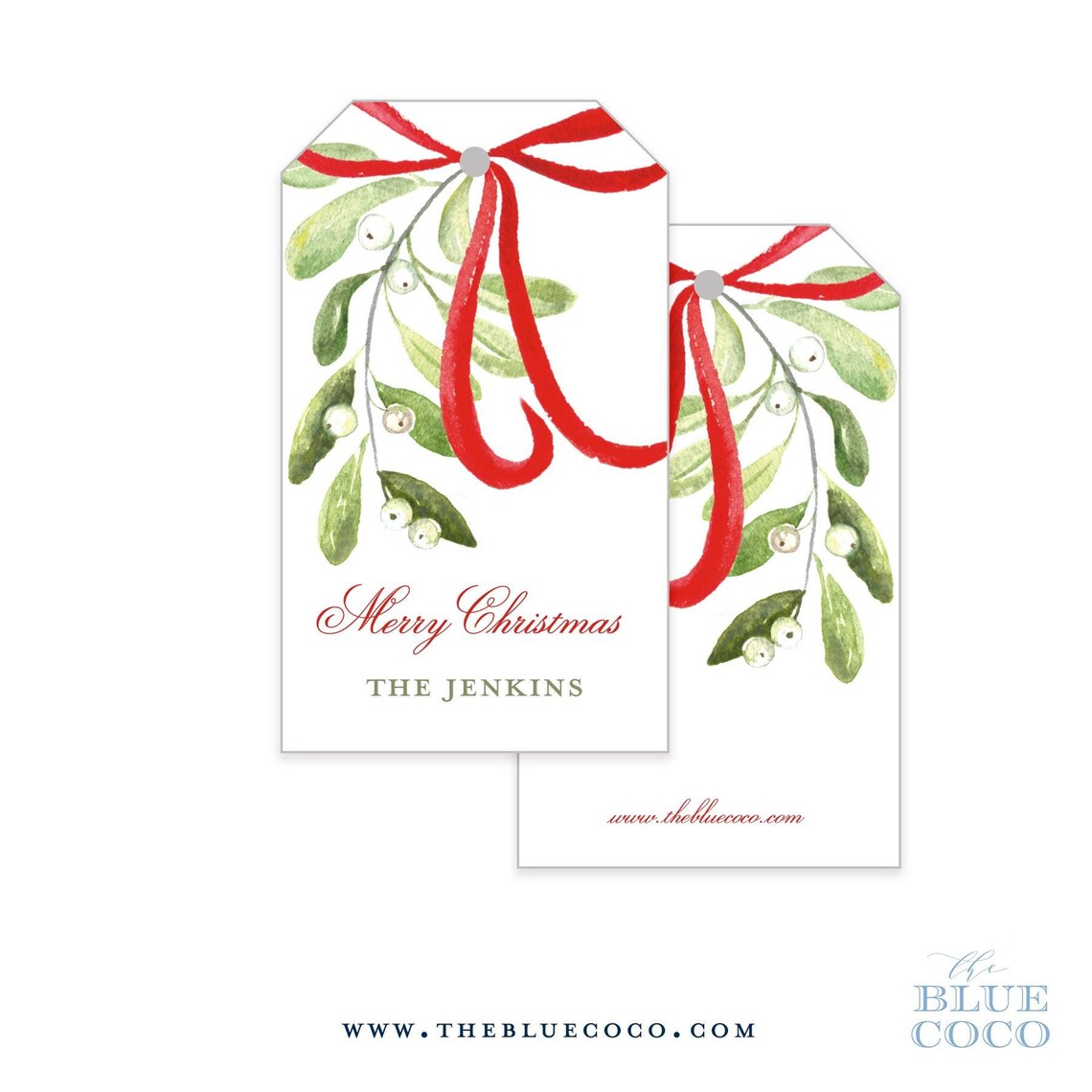 Mistletoe Gift Tags | Set of 16 | Christmas Tags - Etsy