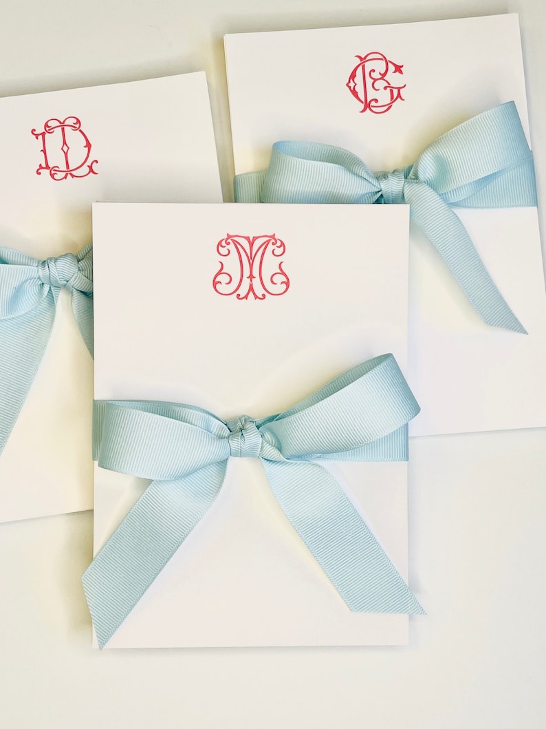 Two Letter Interlocking Monogram Notepad - Etsy