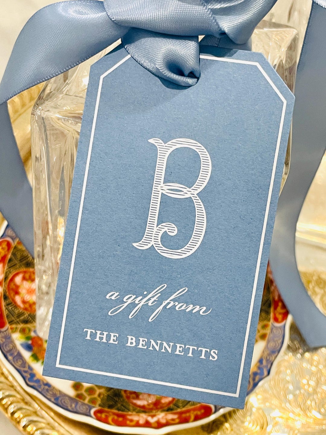 White Ink Initial Gift Tags | Set of 16 - Etsy