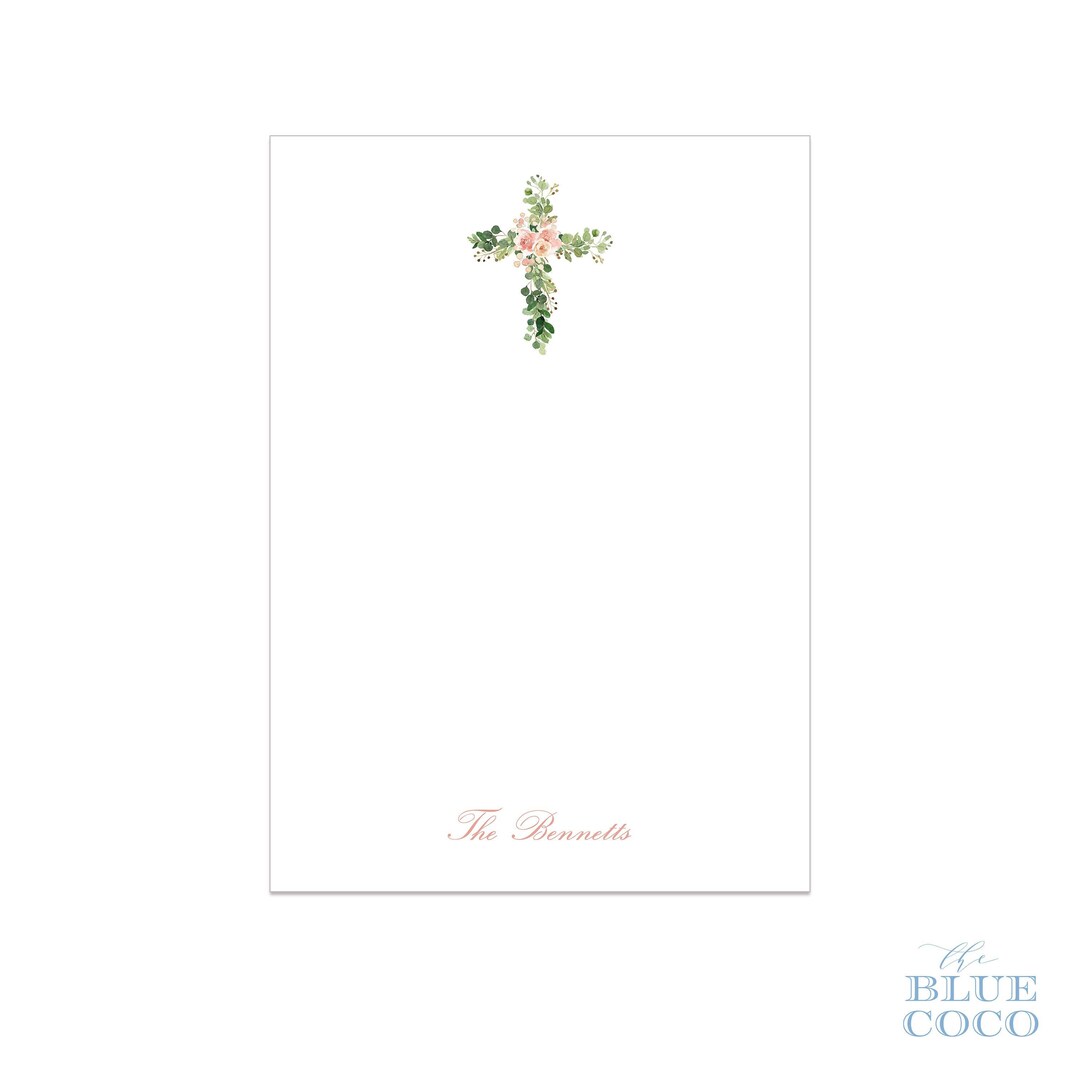 Cross With Flowers Notepad - Etsy
