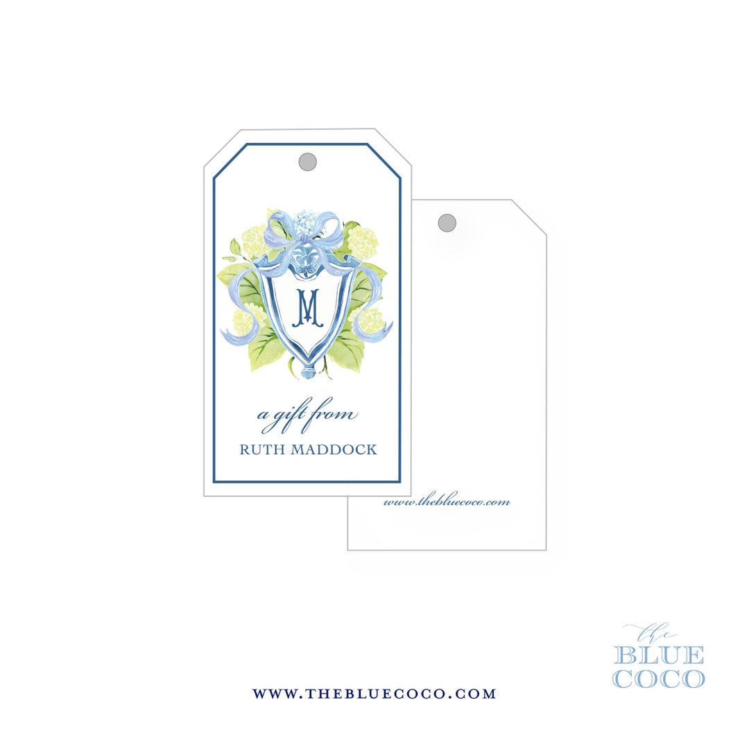 Hydrangea Crest Tags | Set of 16 - Etsy