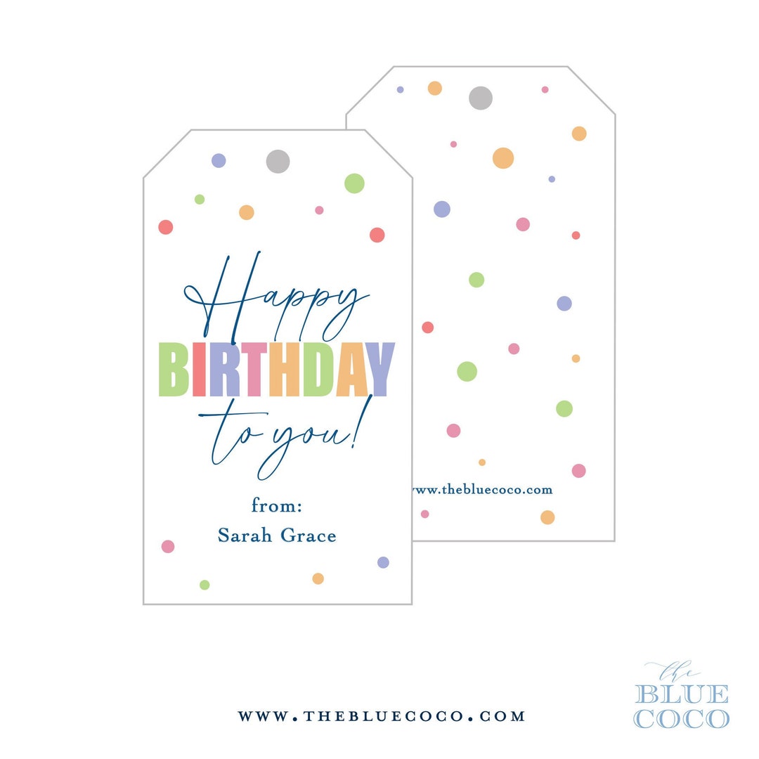 Happy Birthday Gift Tag • Set of 16 - Etsy