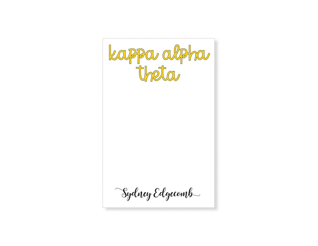 Kappa Alpha Theta Script Notepad | Sorority Notepad - Etsy