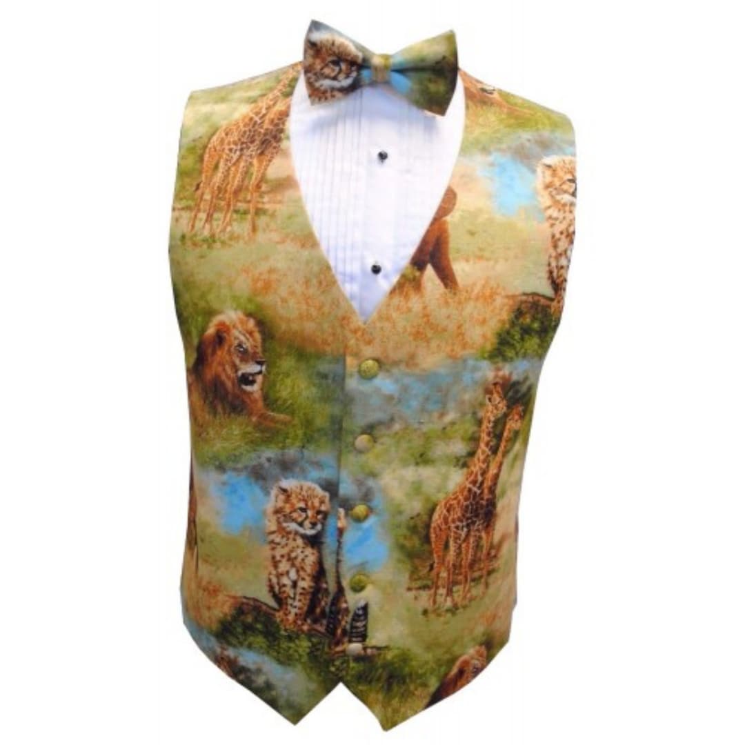 Zoo Animals Tuxedo Vest and Bow Tie Set - Etsy
