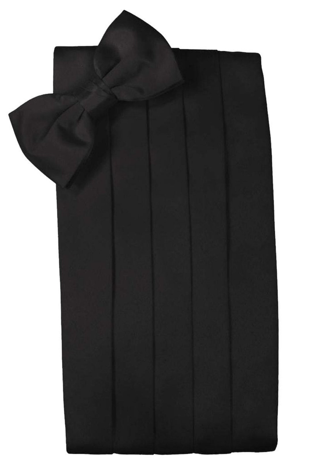 Big and Tall Black Satin Cummerbund and Bow Tie Set - Etsy