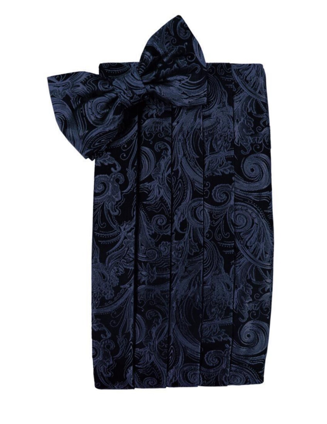 Classic Midnight Blue Paisley Formal Set, Cummerbund & Bow Tie for ...