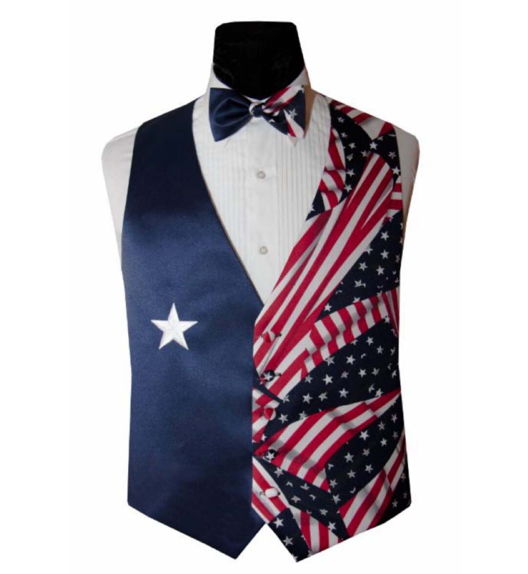Lone Star Texas Wavy Flag Patriotic Tuxedo Vest and Bow Tie Texas ...