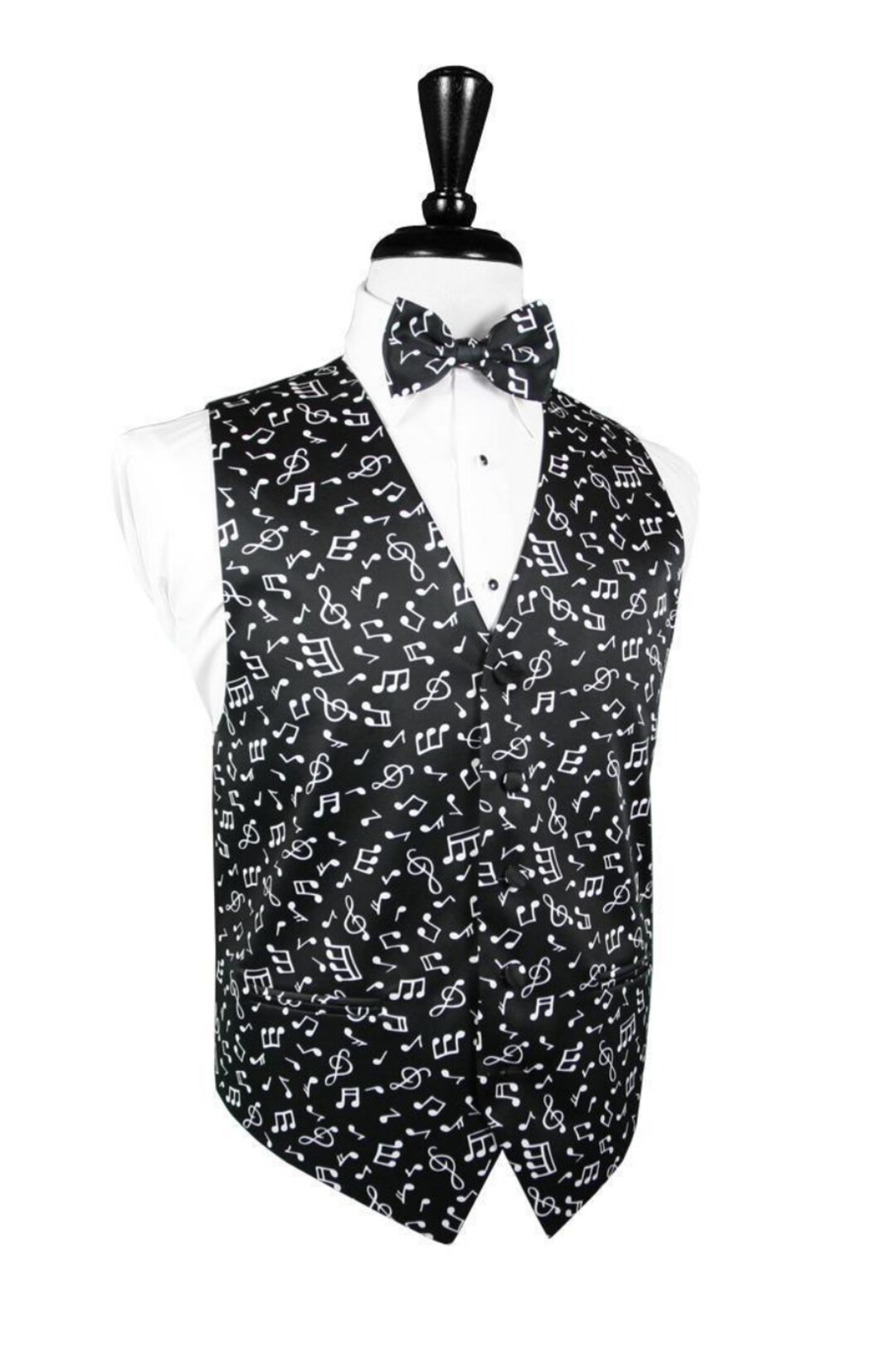 Musical Notes Tuxedo Vest and Tie, Music Theme Formal Wear, Gift for ...