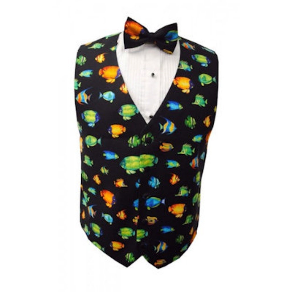 Tropical Coral Reef Tuxedo Vest and Bow Tie - Etsy