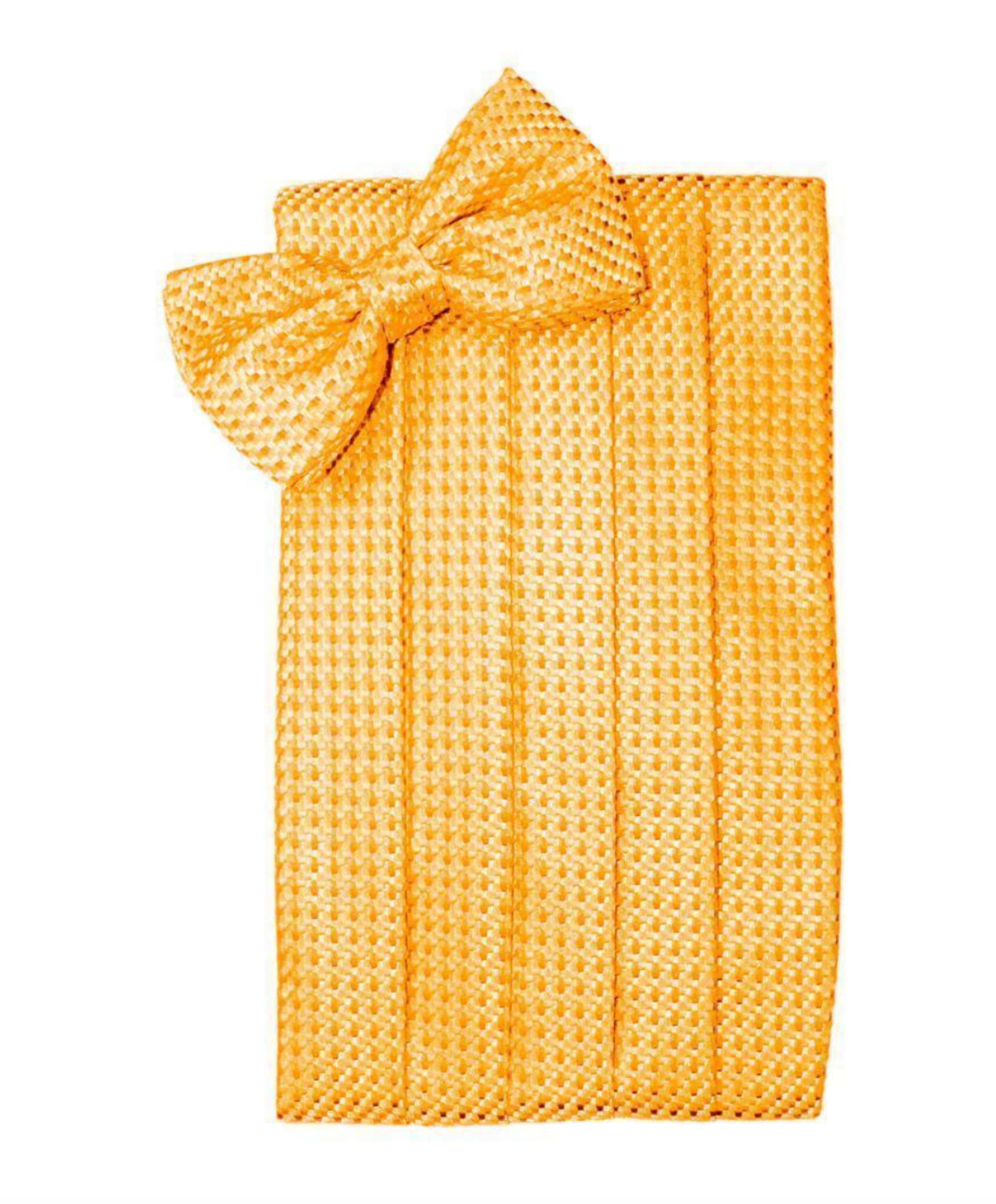 Bright Mandarin Orange Tuxedo Accessories, Patterned Cummerbund & Bow ...