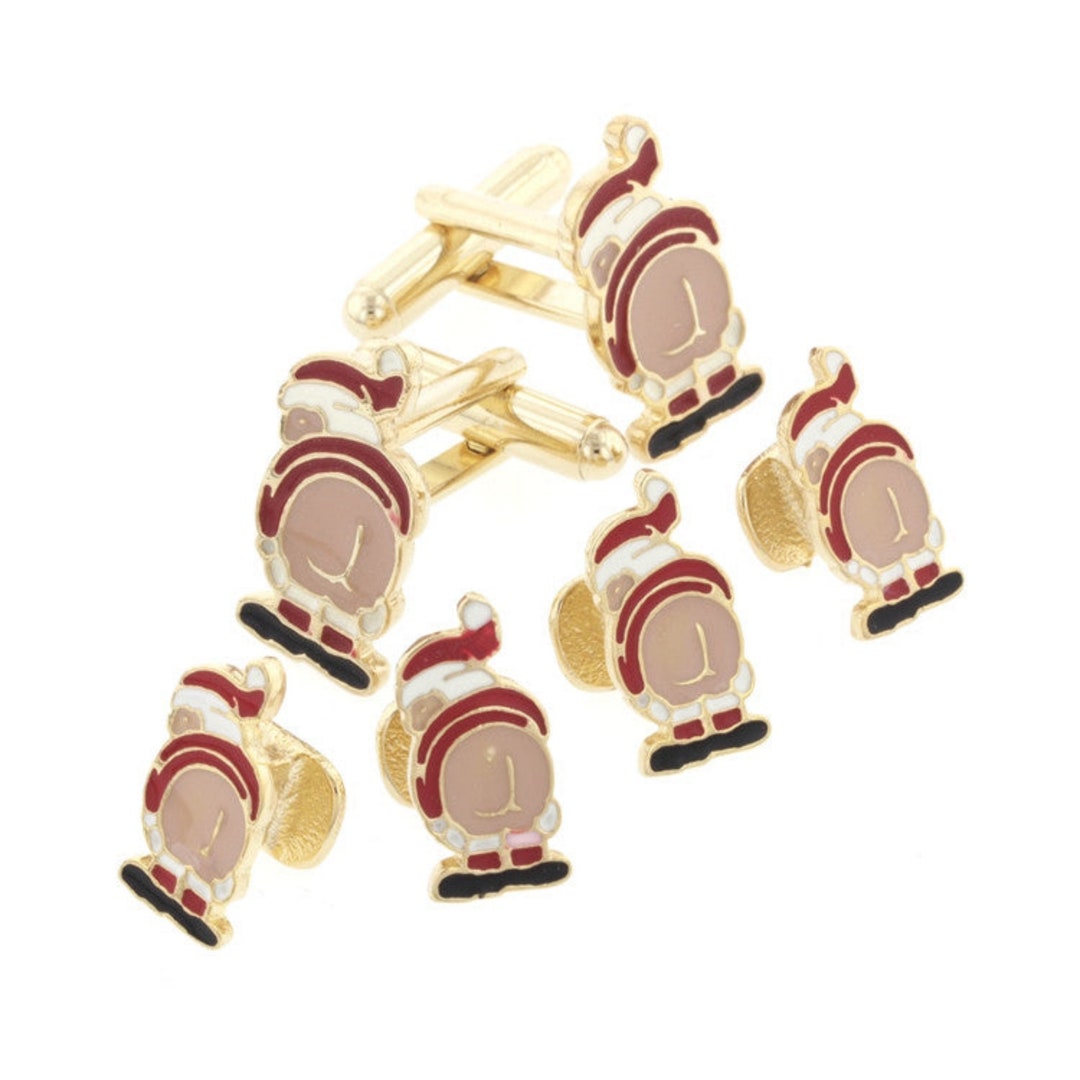 Mooning Santa Formal Studs and Cufflinks Set - Etsy
