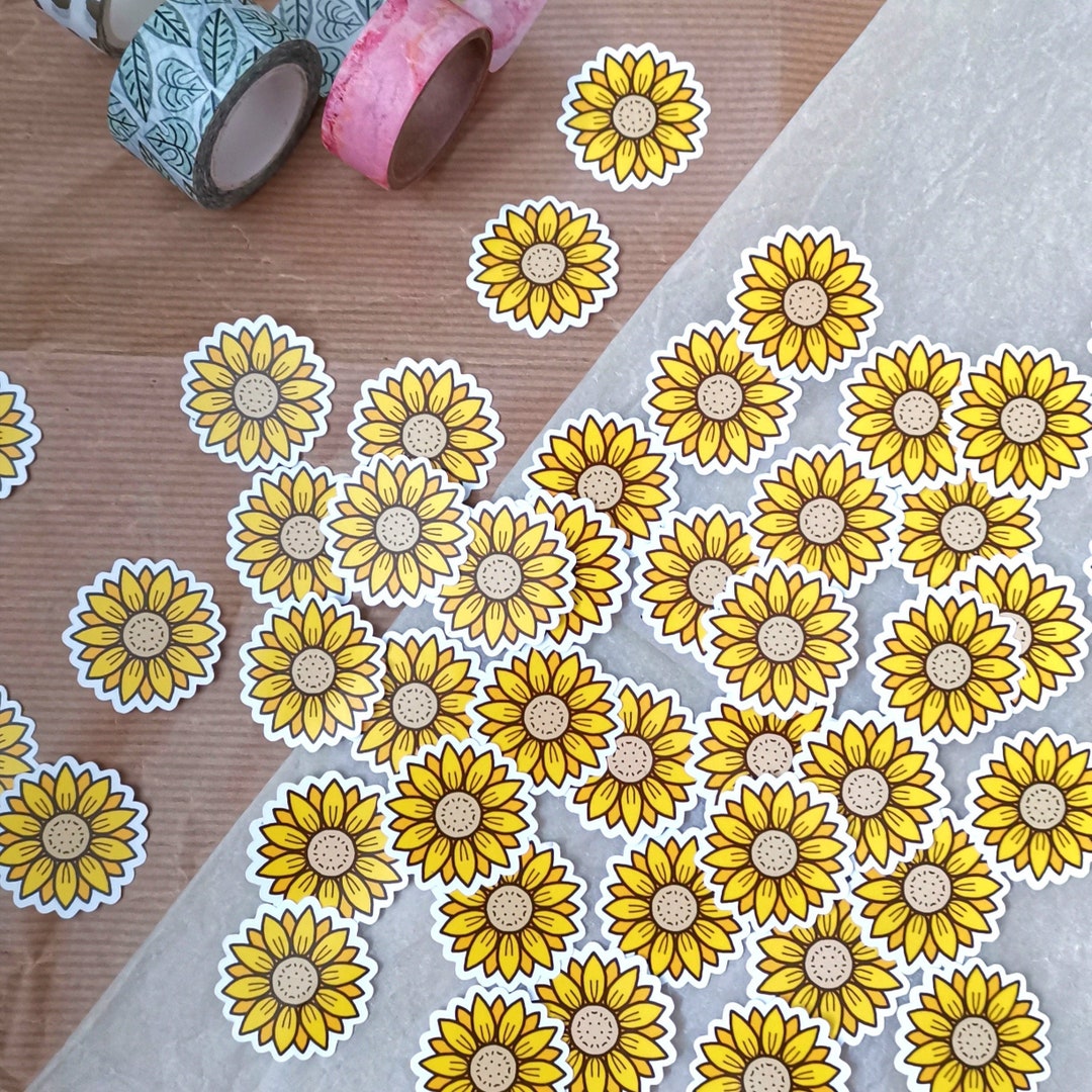 Mini Sunflower Sticker Set VSCO Aesthetic Small Yellow - Etsy