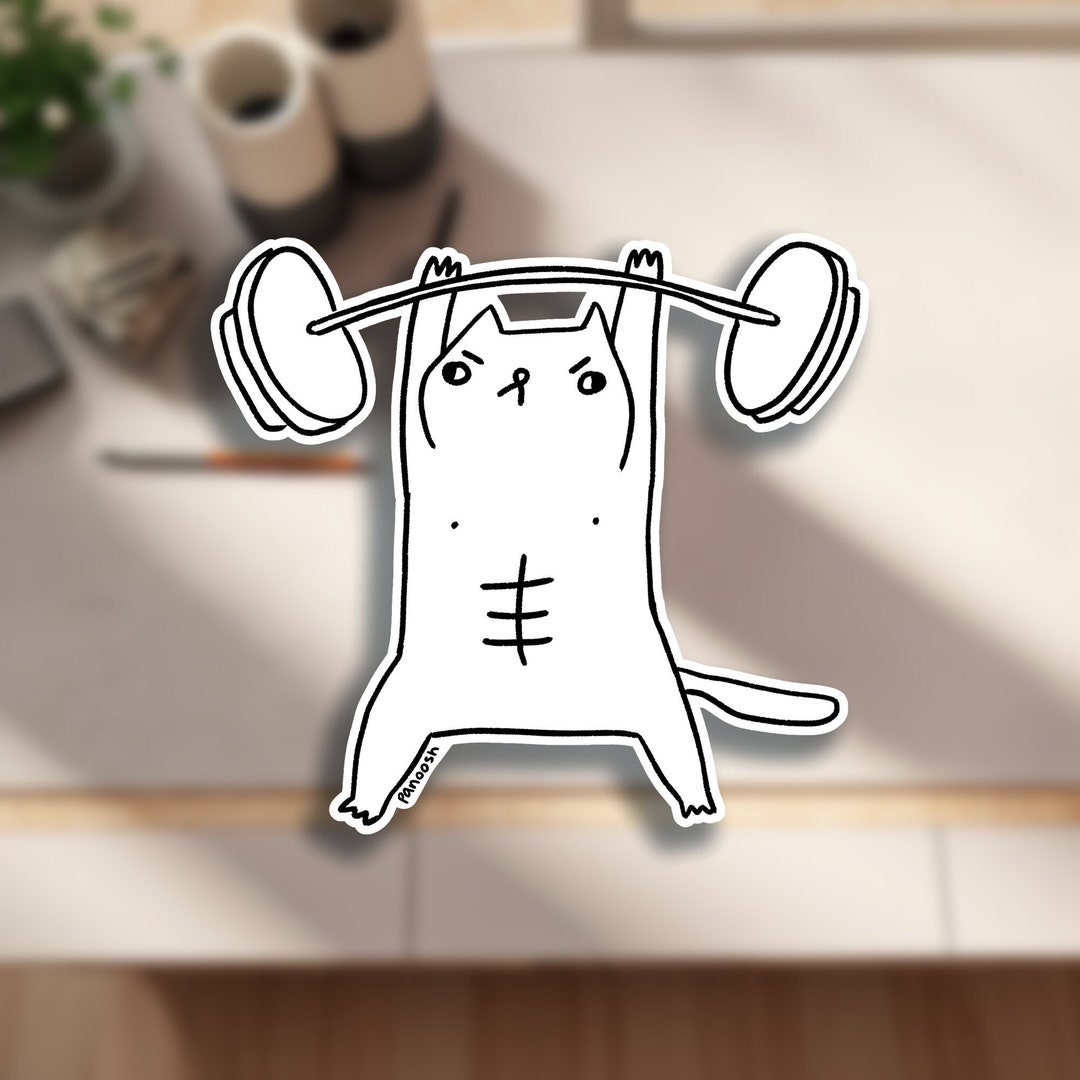Goofy Cat Sticker | Waterproof Vinyl | Handmade - Etsy
