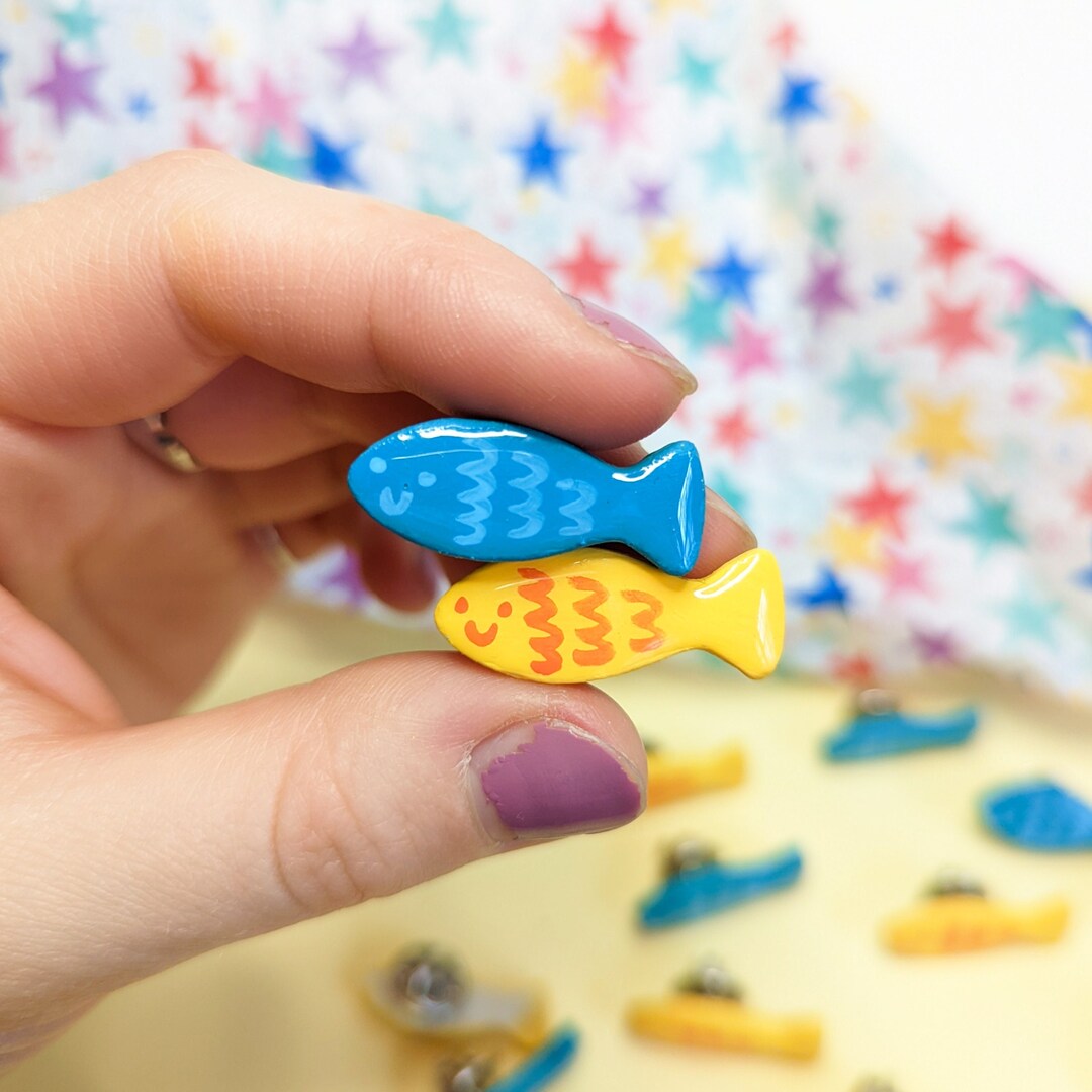 Goldfish Mini Lapel Pin Handmade Clay Badge Cute Kawaii Fish - Etsy