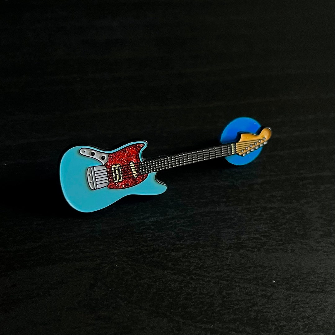 Kurt Cobain Daphne Blue Fender Mustang Red Pick Guard Guitar Soft ...