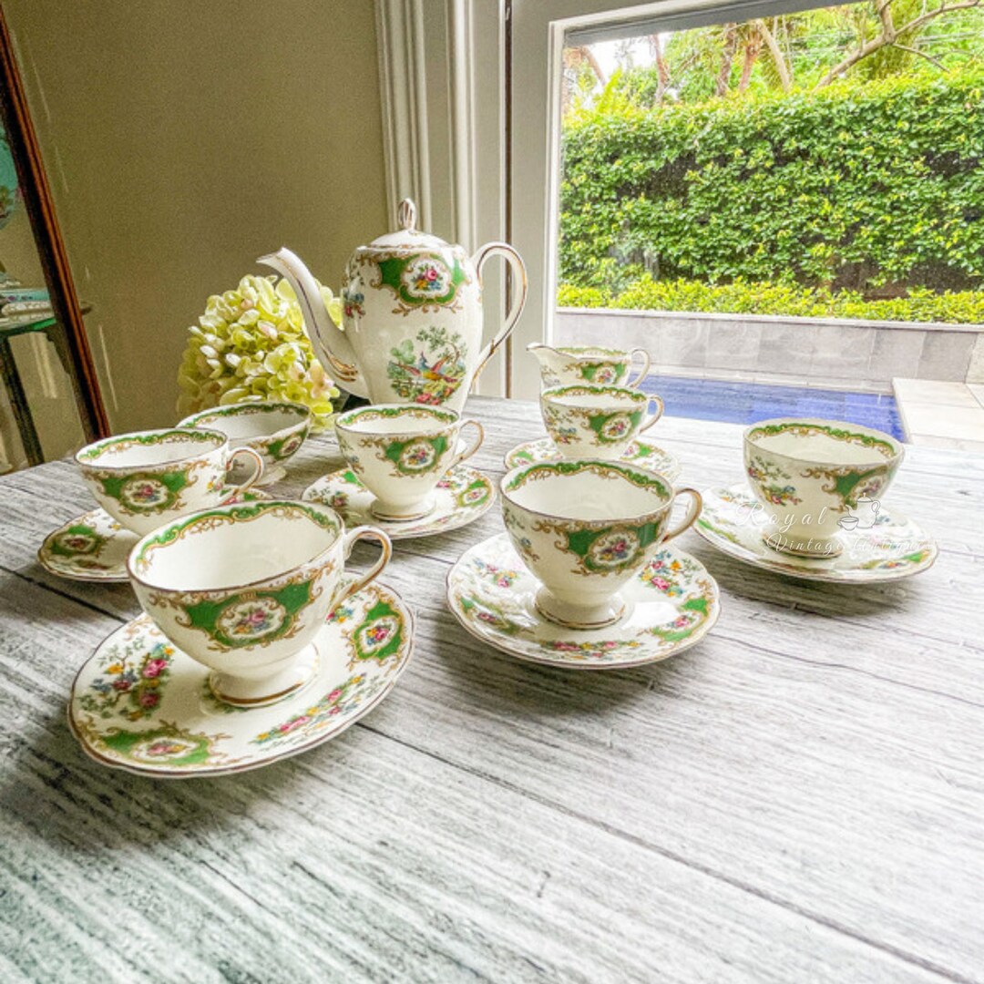 Foley China Green Broadway Coffee / Tea Set of - Etsy