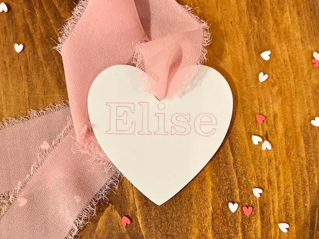 Acrylic Heart Gift Tag Personalized Valentine’s Day Gift Valentine ...