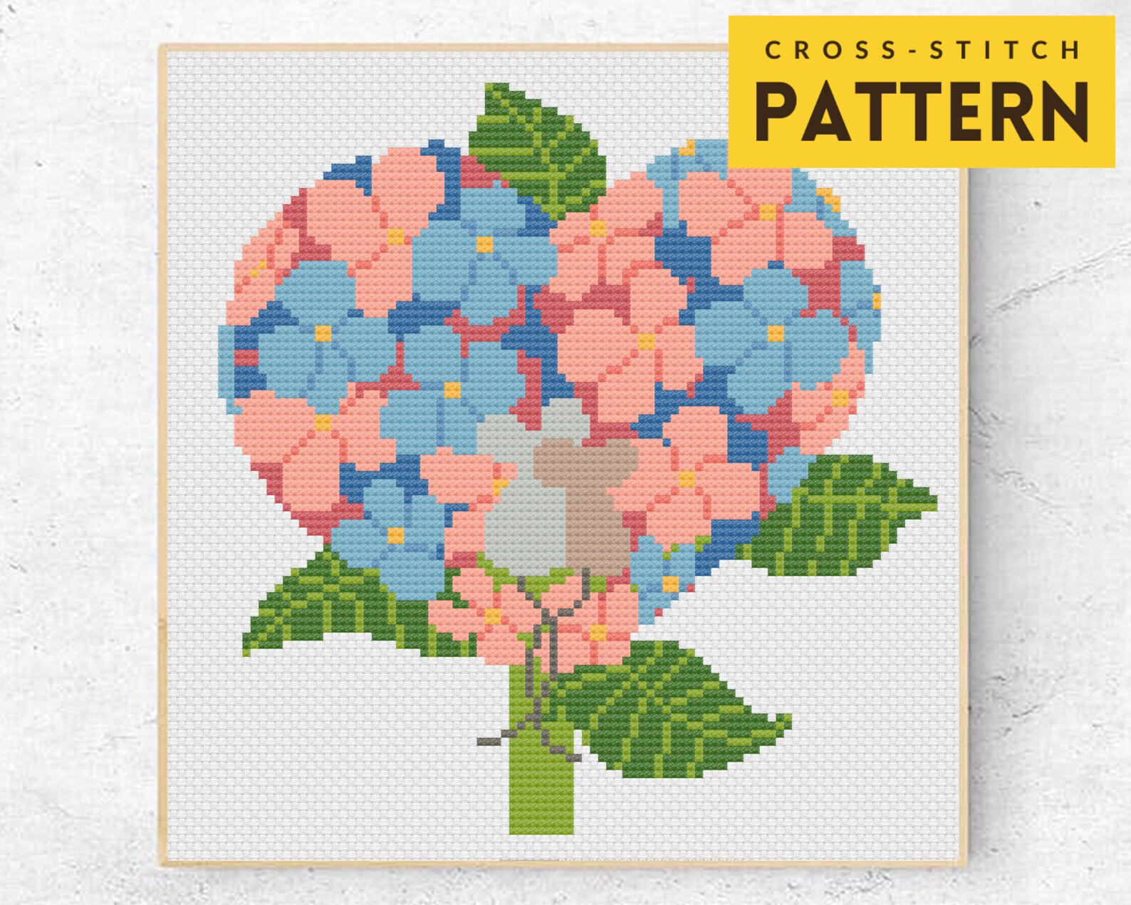 Hydrangeas Stitch Pattern Mouse Cross Stitch Pattern - Etsy