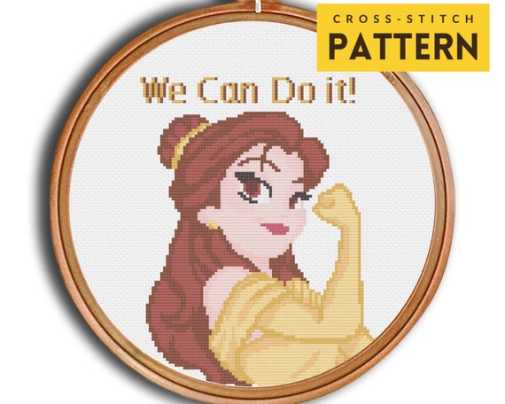 Beauty and the Beast Disney Belle Cross Stitch Pattern Craft Supplies ...