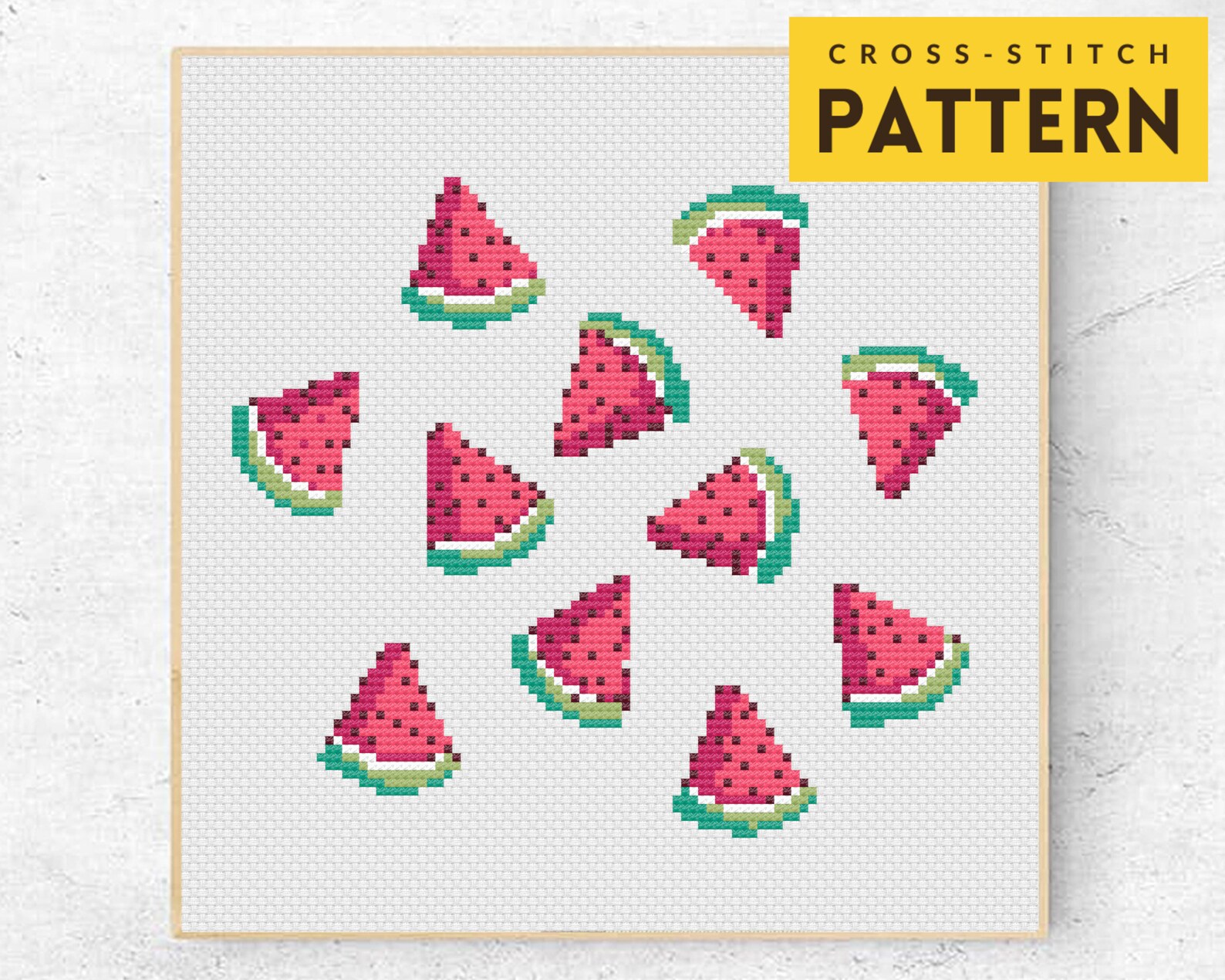 Watermelon Cross Stitch Pattern, Fruit Sampler Cross Stitch, Kitchen ...