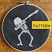 Dabbing Skeleton Cross Stitch Pattern Glow in the Dark Halloween, PDF ...