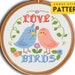 Love Birds Stitch Pattern, Lovebirds Cross Stitch Pattern, Love ...