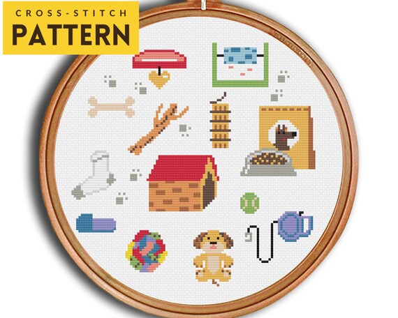 Puppy Cross Stitch Pattern Dog Cross Stitch Pattern Dog | Etsy