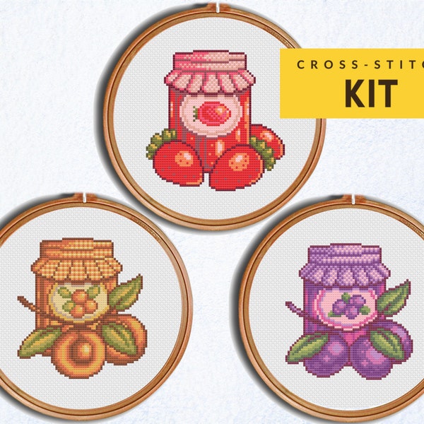 Strawberry Jam Cross Stitch - Etsy