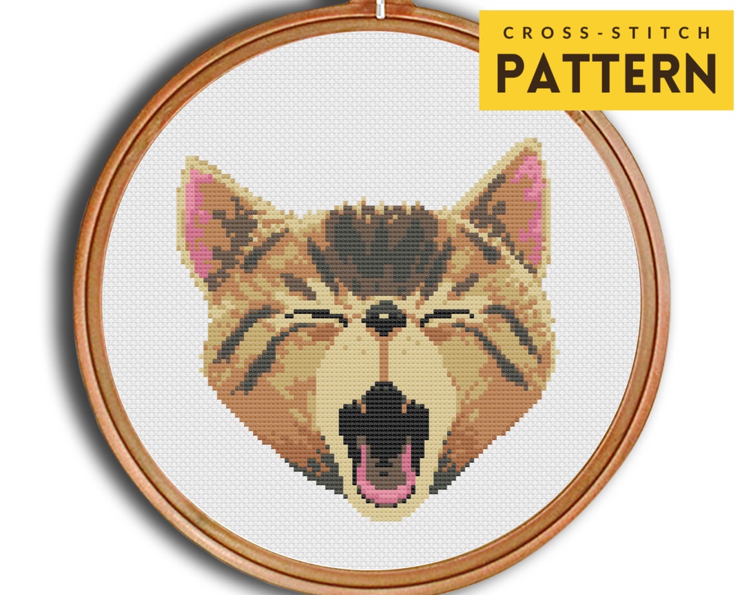 Sleepy Cat Cross Stitch Pattern, Yawning Kitten Cross Stitch, Sleeping ...