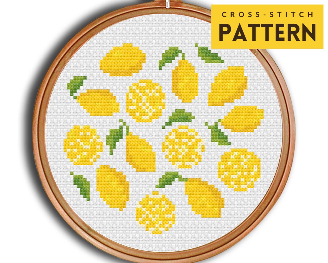 Lemons Cross Stitch Pattern, Lemon Sampler, Fruit Sampler, Kitchen ...