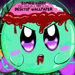 Zombie Kirb Digital Wallpaper-cute Kawaii Creepy Aesthetics for Gamers ...
