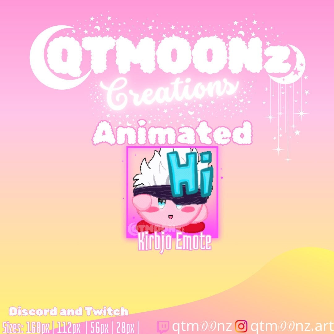 Kirb Jo Hi Animated Emote | for Twitch | Discord | Gamers | Pink | Cute ...