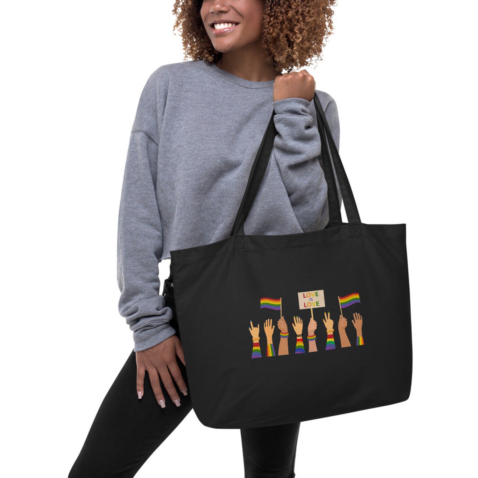 Love is Love Diversity Hands Large Tote Bag Equality Peace - Etsy