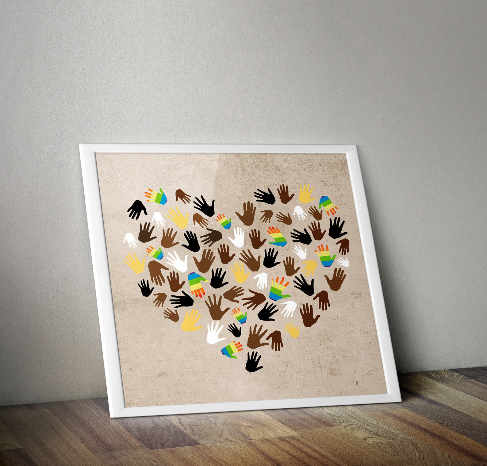 Diversity Hands Heart Poster-equality-peace-kindness-humankind ...