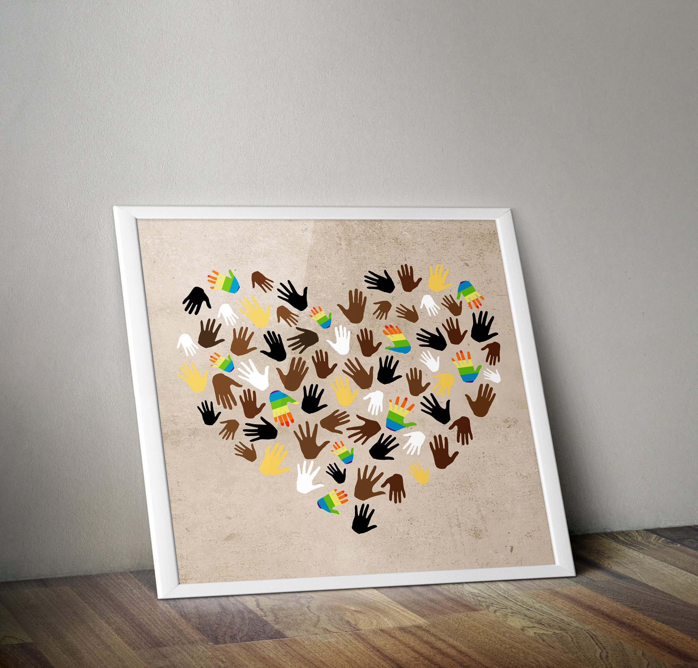 Diversity Hands Heart Poster-equality-peace-kindness-humankind ...