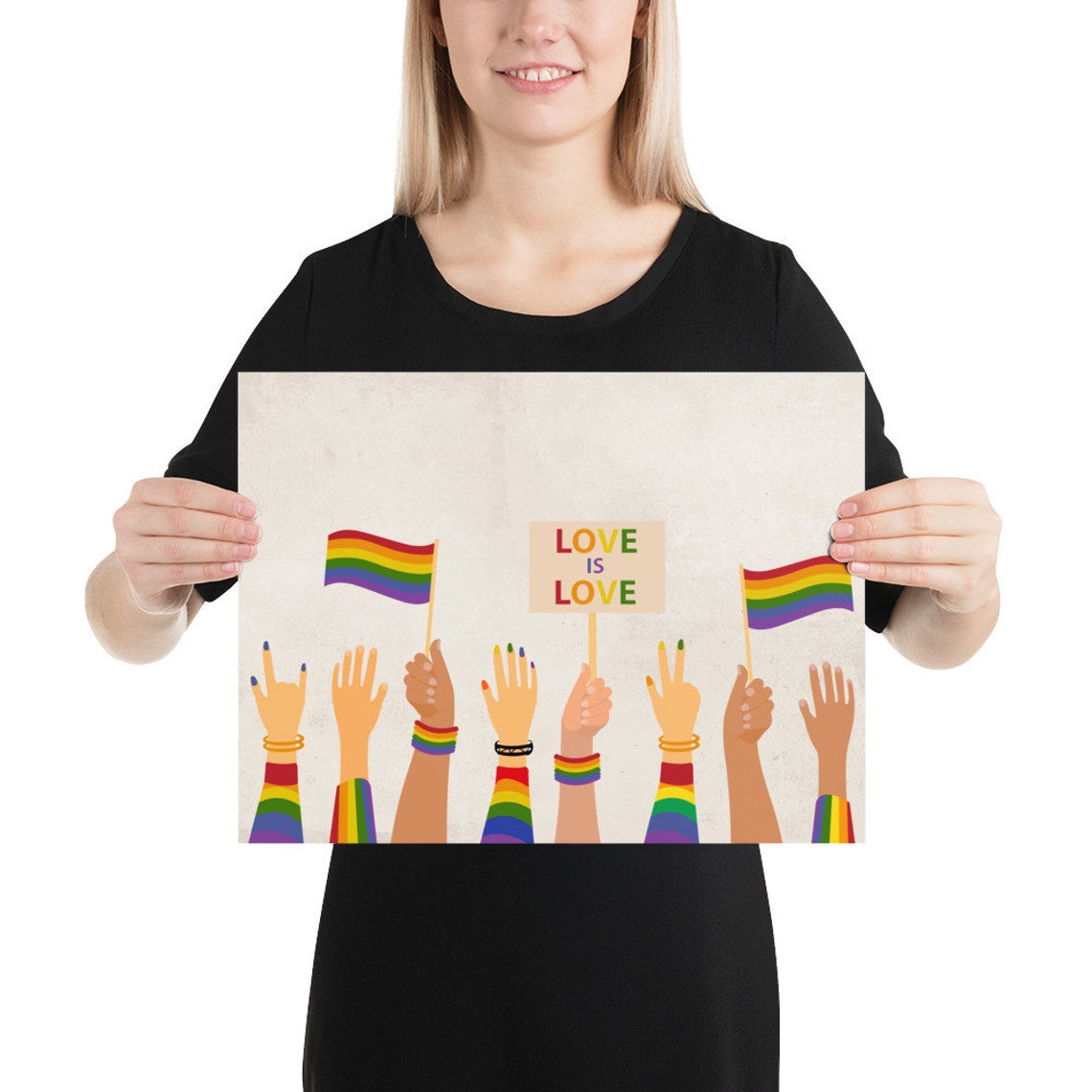 Love is Love Poster Diversity Hands Poster Equality Peace - Etsy