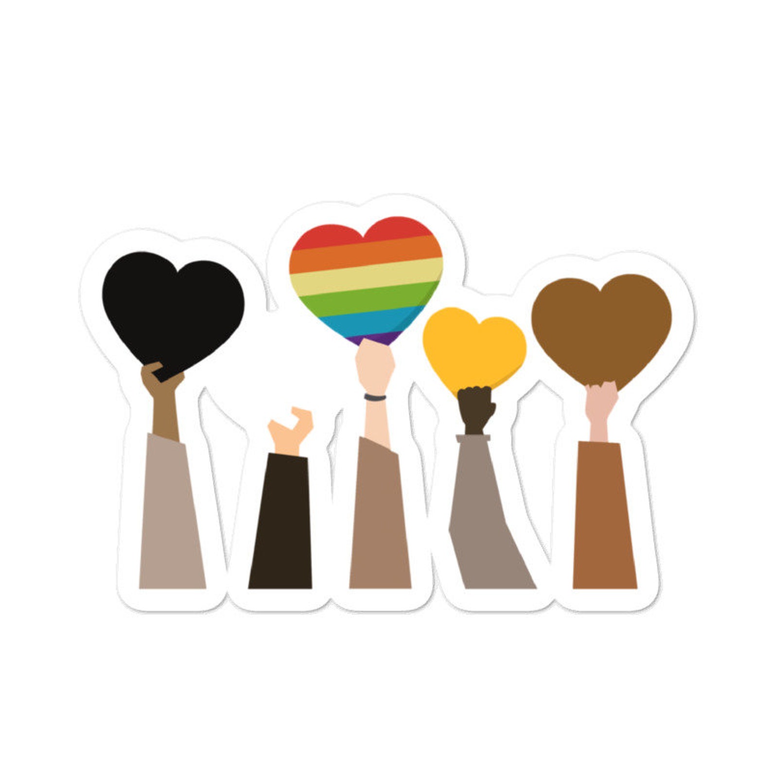 Diversity Hands Sticker Equality Peace Kindness Humankind - Etsy