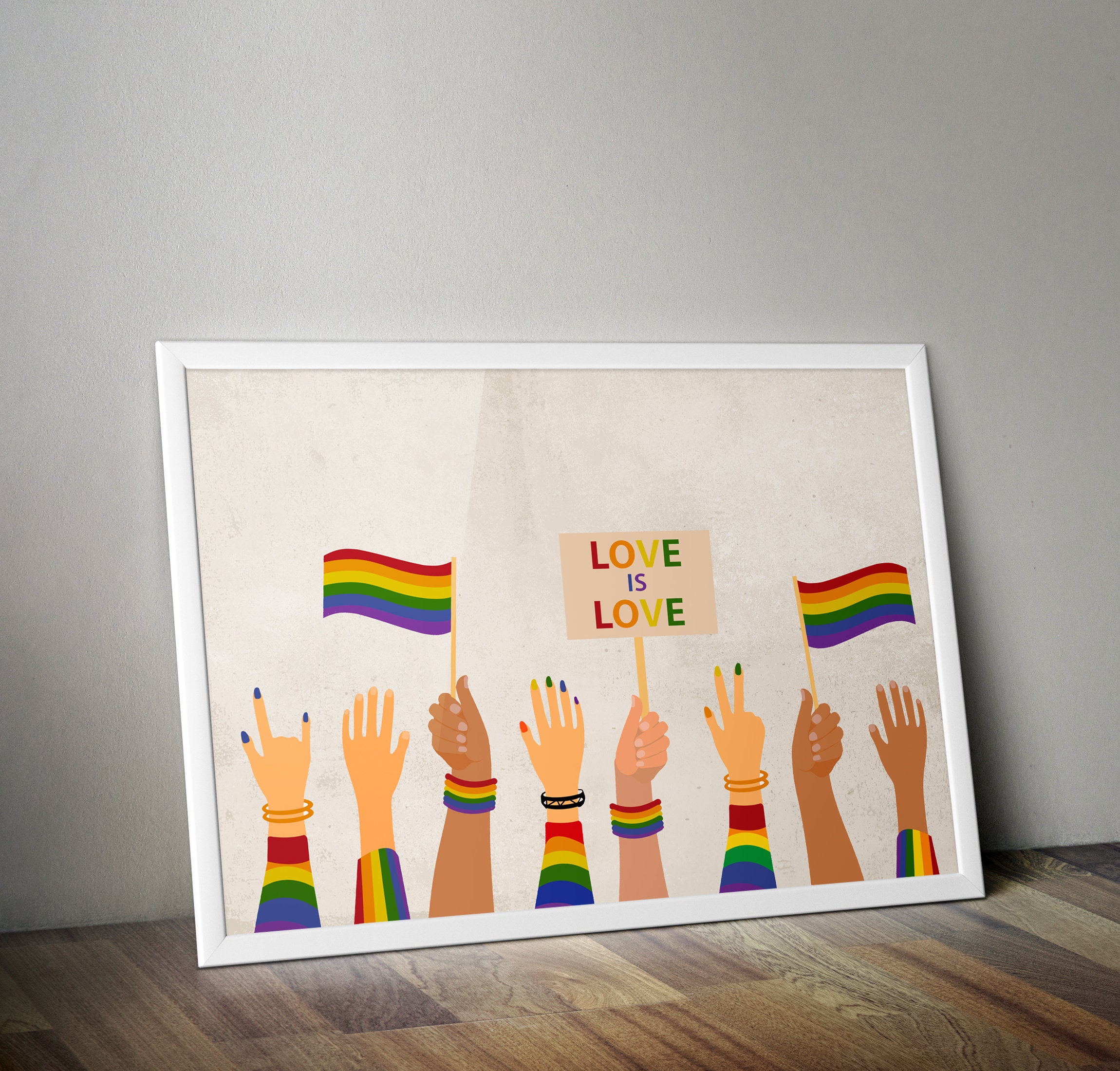 Love is Love Poster Diversity Hands Poster Equality Peace - Etsy