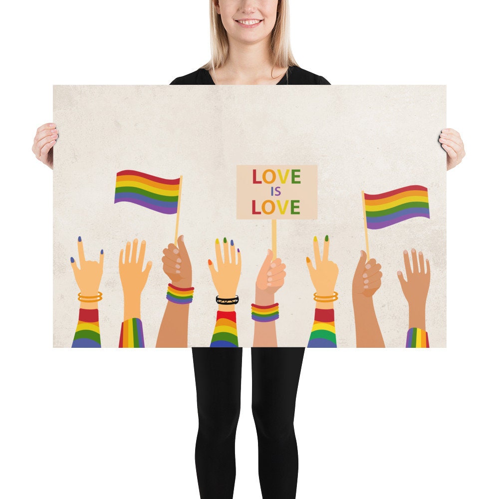 Love is Love Poster Diversity Hands Poster Equality Peace - Etsy