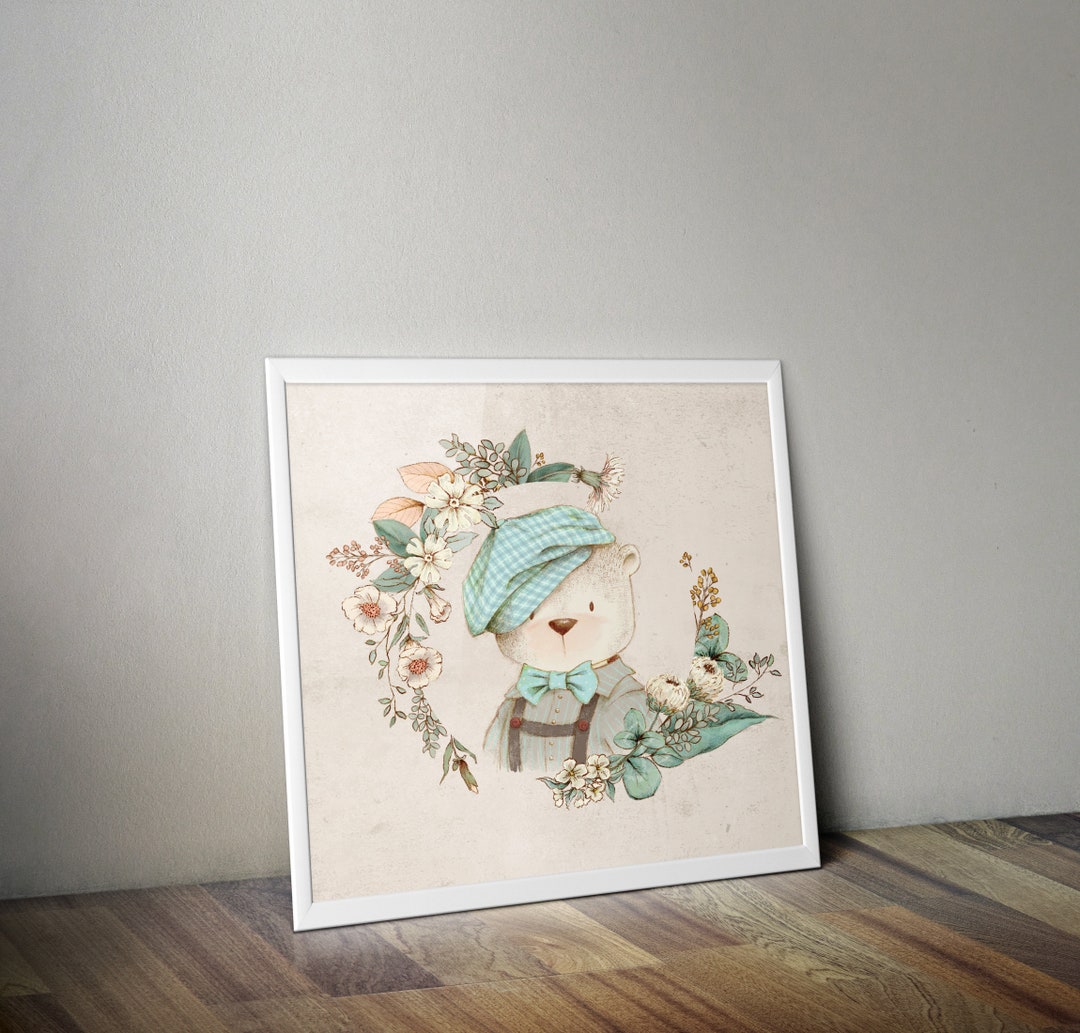 Boho Nursery Art Animal Print boho Bear Nursery Decor - Etsy