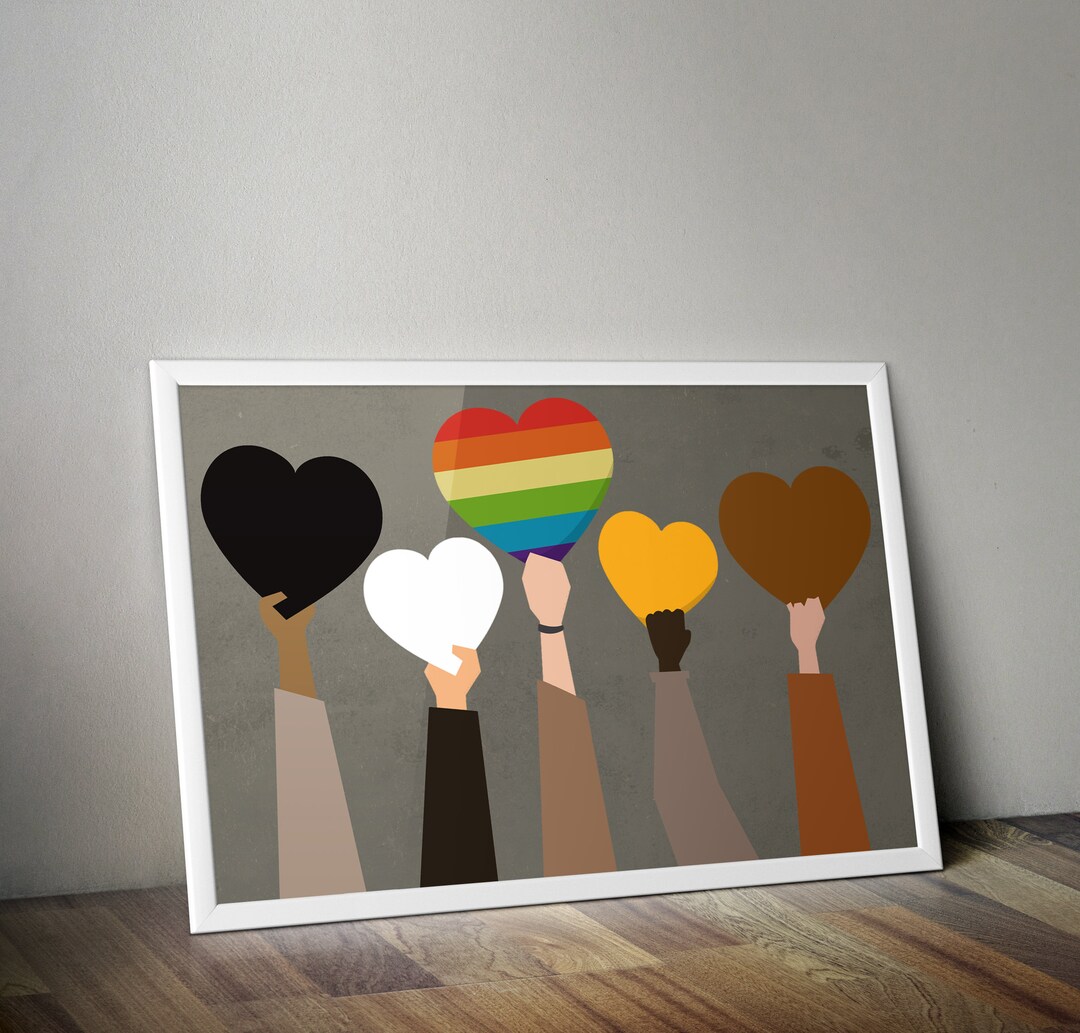 Diversity Hands Poster, Equality, Peace, Kindness, Humankind, Diversity ...