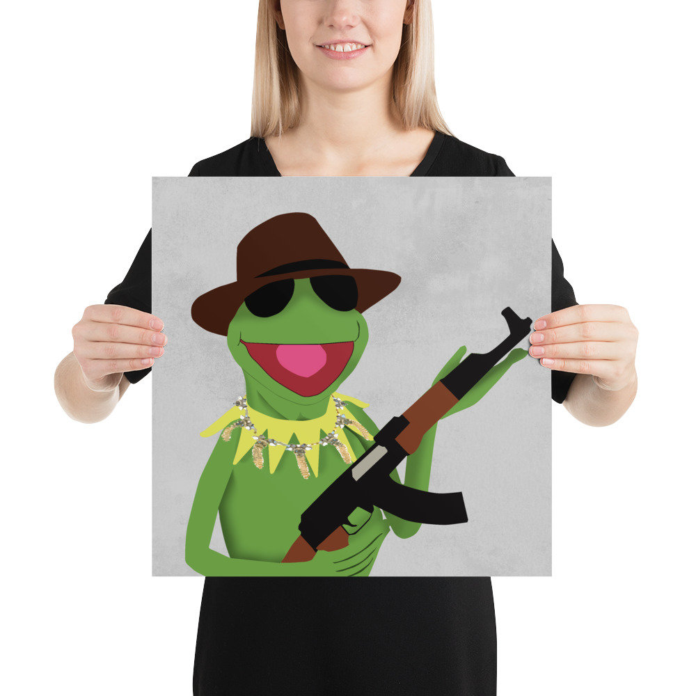 Kermit Poster - Kermit Print - Custom Art - 10×10, 12×12, 14×14, 16×16 ...