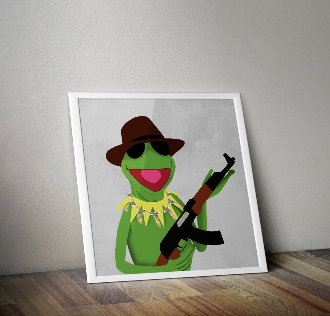 Kermit Poster - Kermit Print - Custom Art - 10×10, 12×12, 14×14, 16×16 ...