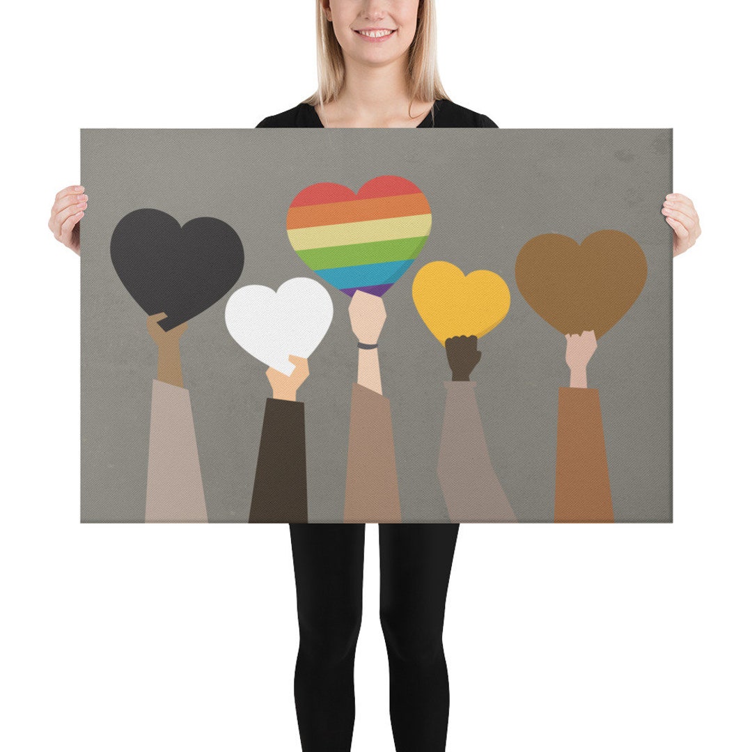 Diversity Hands Canvas Poster, Equality, Peace, Kindness, Humankind ...